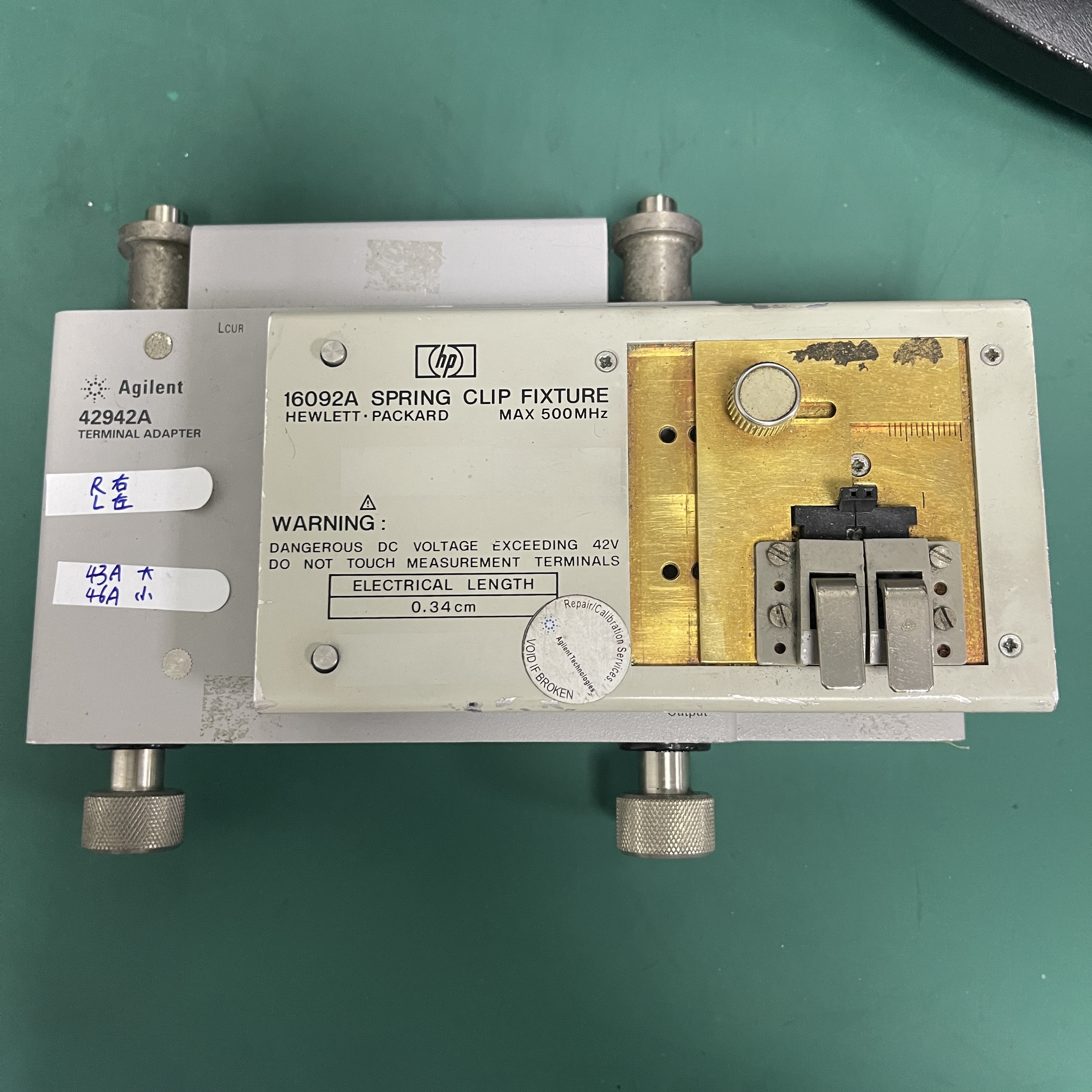 Agilent 16092A Spring Clip Test Fixture Agilent 42942A Terminal Adapter ...